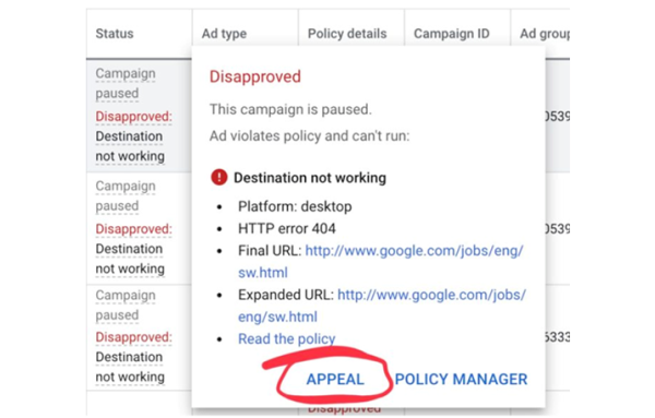 Destination Mismatch in Google Ads: Why Ad Gets Disapproved?