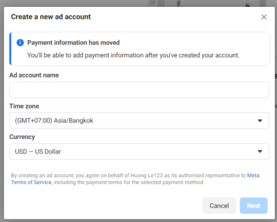 Simple walkthrough to create Facebook ad account in 5 steps