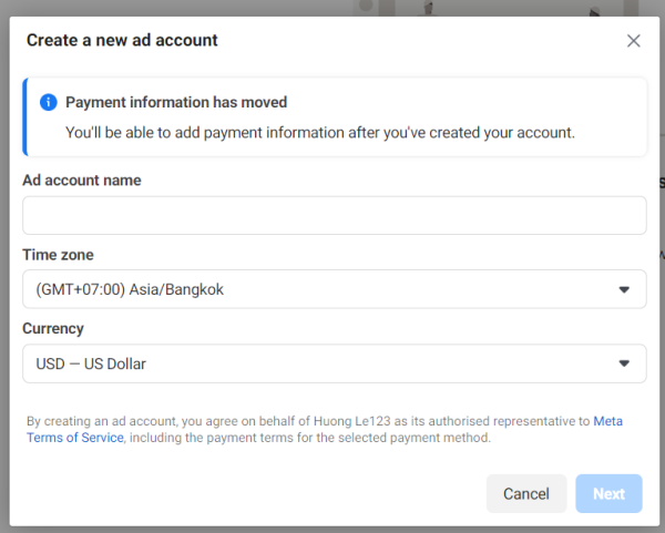 Simple walkthrough to create Facebook ad account in 5 steps