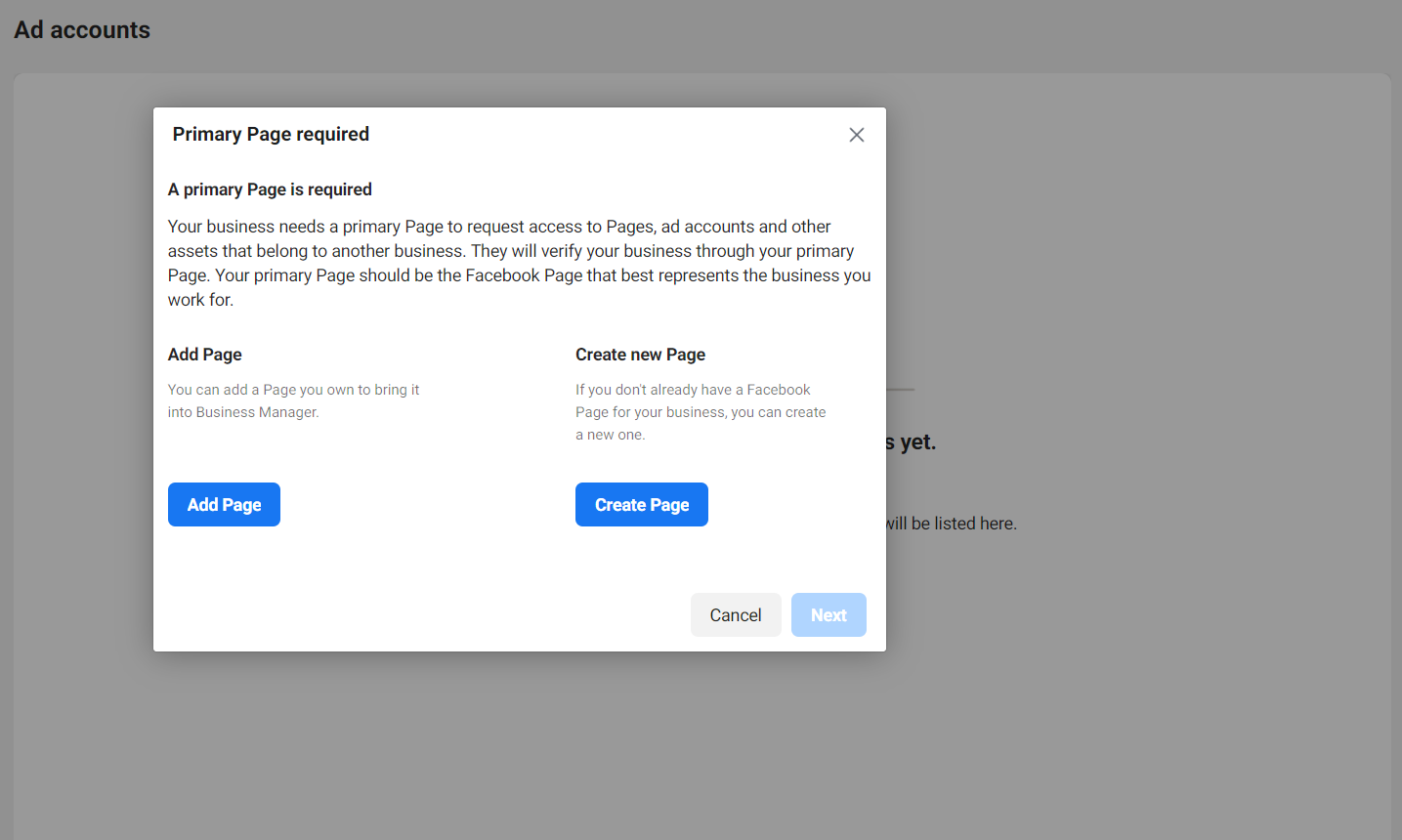 Simple walkthrough to create Facebook ad account in 5 steps